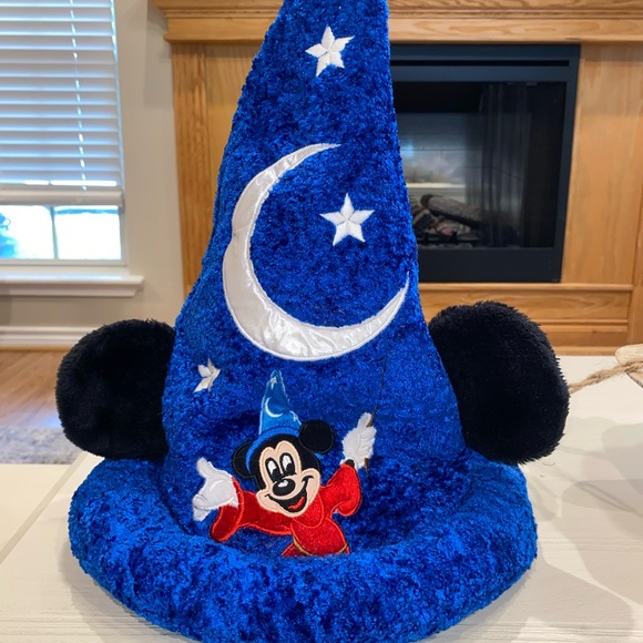 Disney | Accessories | Disney Blue Sorcerer Hat With White Lining ...